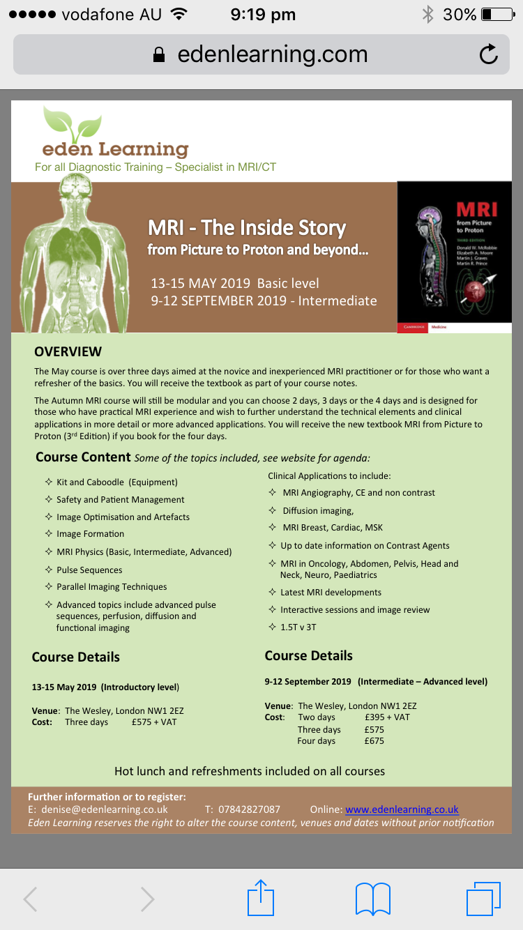 Eden Learning: MRI the Inside Story – Dr Donald McRobbie